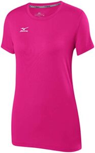 mizuno women's volleyball 2.0 attack tee shirt shocking pink