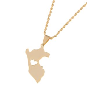 stainless steel peru map pendant necklaces women map of peru peruvian jewelry