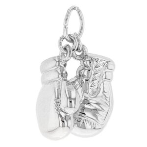 jewelry america high polish 14k white gold 3d boxing gloves charm sports pendant