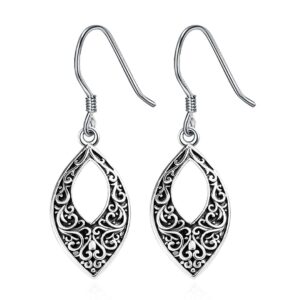 shop lc 925 sterling silver dangle earrings - celtic dangling earrings for women - filigree drop earrings costume jewelry for women birthday gifts for women