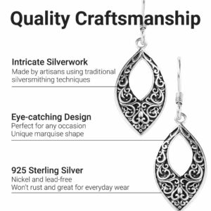 Shop LC 925 Sterling Silver Dangle Earrings - Celtic Dangling Earrings for Women - Filigree Drop Earrings Costume Jewelry for Women Birthday Gifts for Women