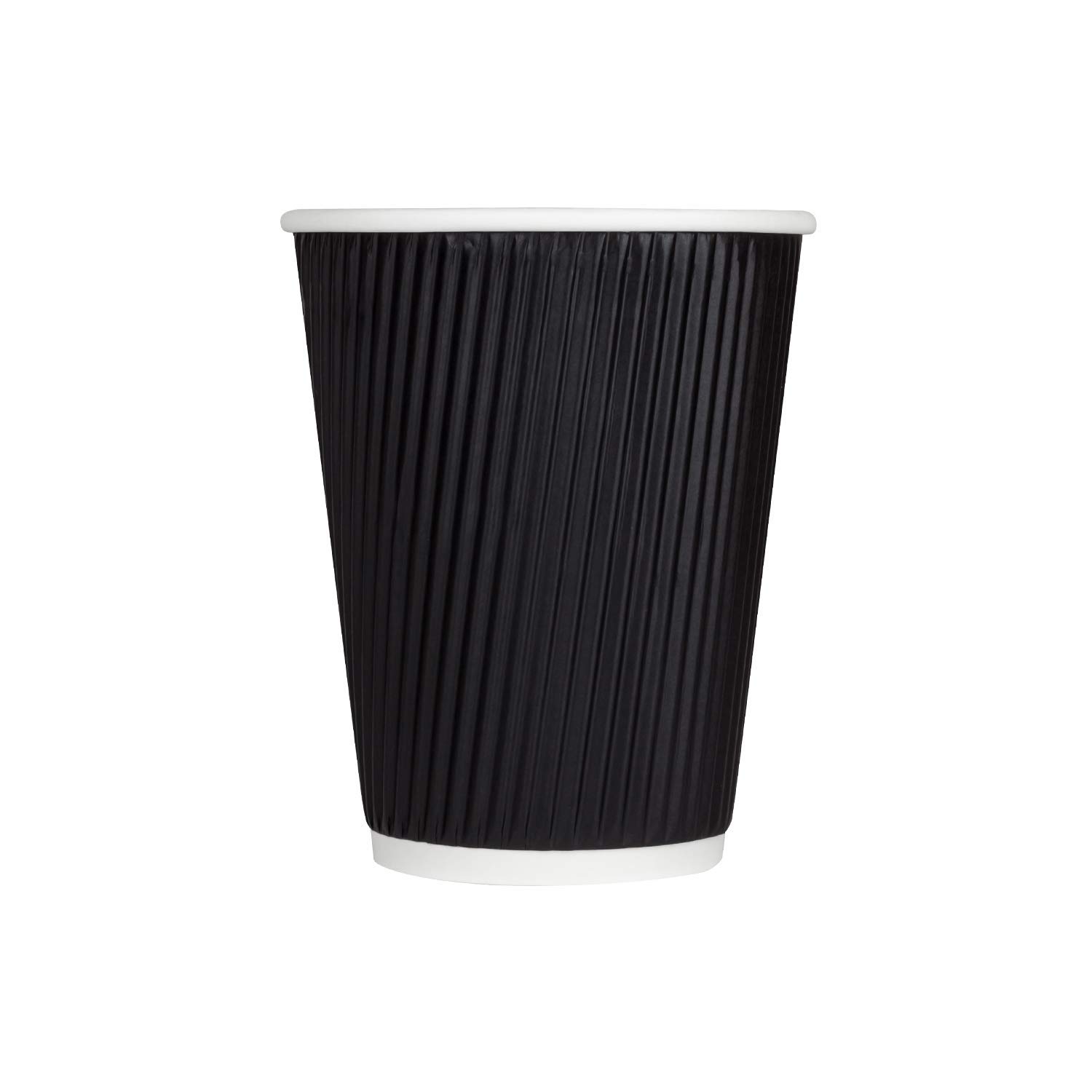 Karat C-KRC512B 12 oz Ripple Paper Hot Cup - Black (Case of 500)