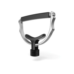 d'addario guitar capo for acoustic guitar - cradle style acoustic guitar capo - creates even tension - self centering capo creates even tension - stainless steel,silver