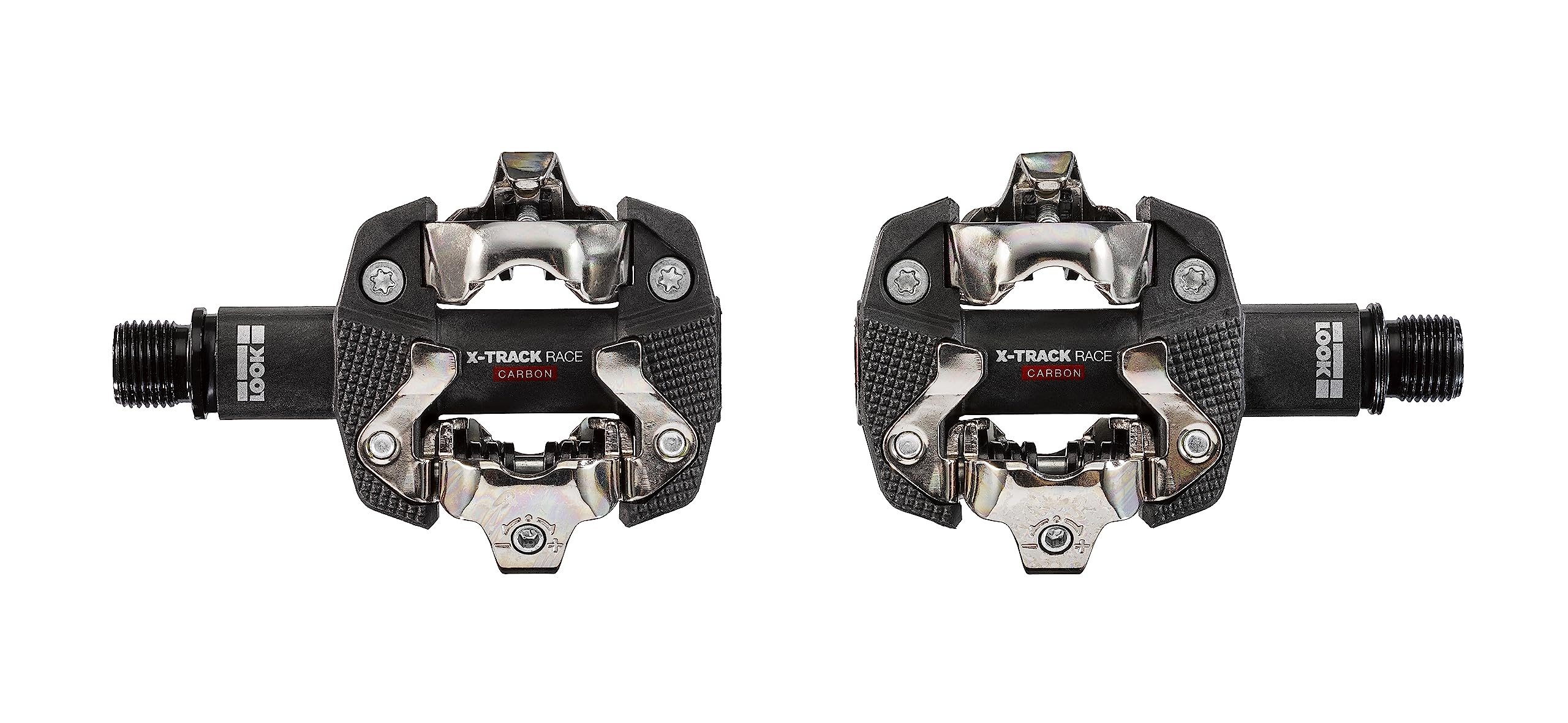 LOOK Cycle - X-TRACK Race Carbon MTB Bike Pedals - Standard SPD Mechanism Compatible - Clipless Pedal - Carbon Body - Chromoly+ Axle - Large Platform - Extremely Reliable Clipless Pedals