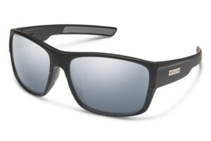 suncloud range polarized sunglasses, matte black/polarized silver mirror, one size