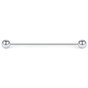 SCERRING 6PCS 16G Industrial Barbell Cartilage Earring Body Piercing Jewelry 1 5/8"(40mm) - Silver