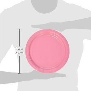 Amscan Big Party Pack 100 Count Paper Dessert Plates, 7-Inch, Bright Pink