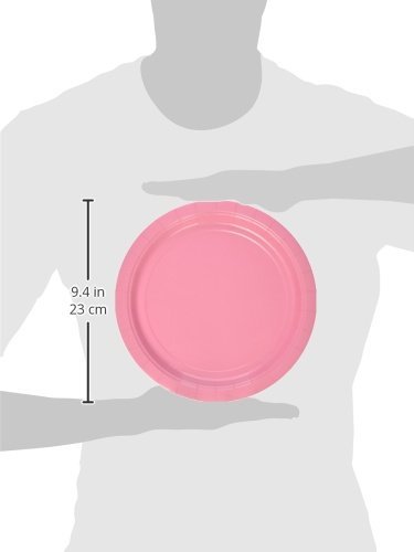 Amscan Big Party Pack 100 Count Paper Dessert Plates, 7-Inch, Bright Pink