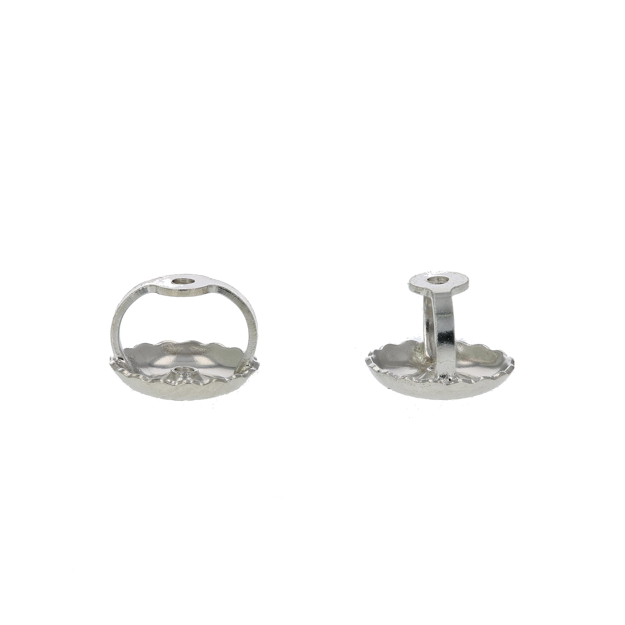 Vir Jewels 14K White Gold Screw Backs Replacement for Stud Earrings (1 Pair)