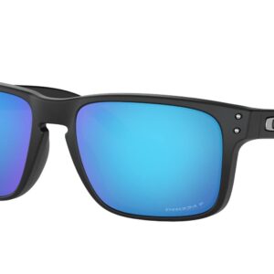 Oakley Men's OO9102 Holbrook Square Sunglasses, Matte Black/Prizm Sapphire Iridium Polarized, 57 mm