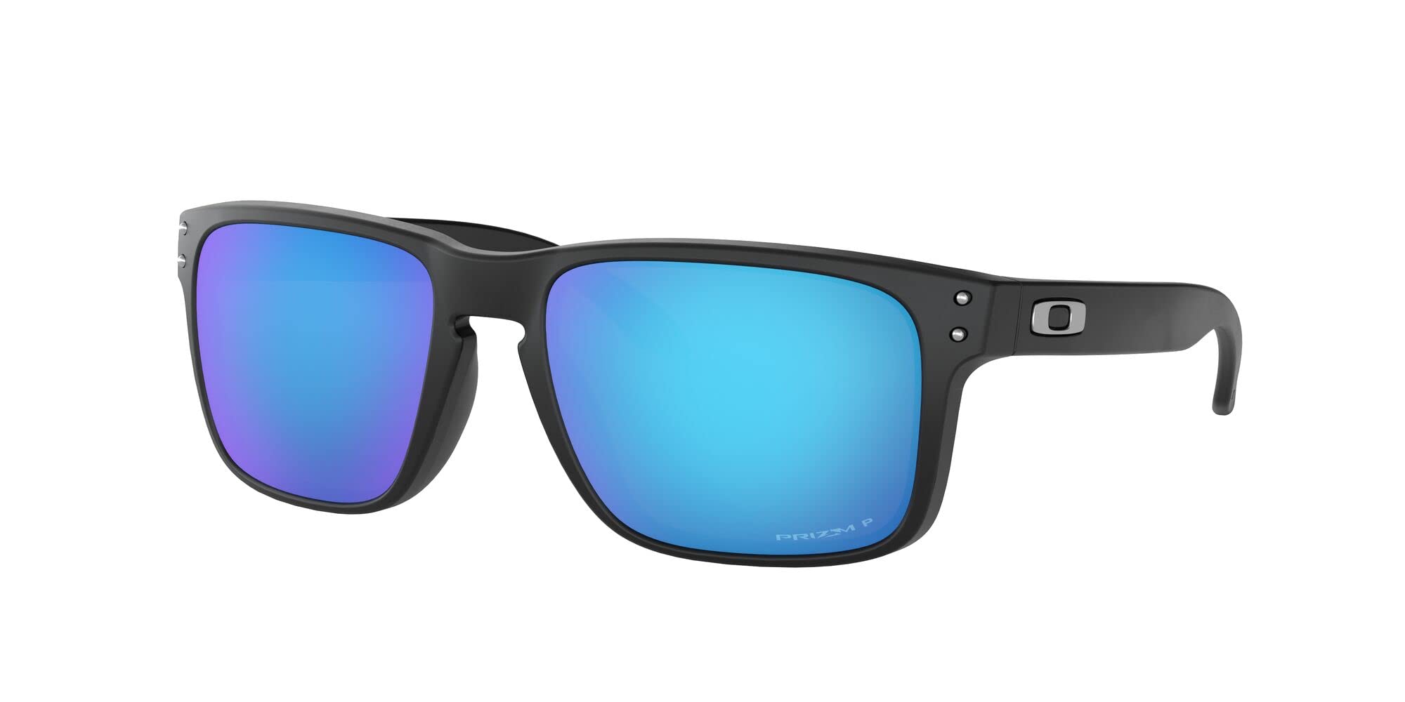 Oakley Men's OO9102 Holbrook Square Sunglasses, Matte Black/Prizm Sapphire Iridium Polarized, 57 mm