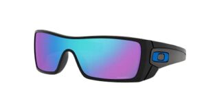 oakley men's oo9101 batwolf rectangular sunglasses, polished black/prizm sapphire, 27 mm