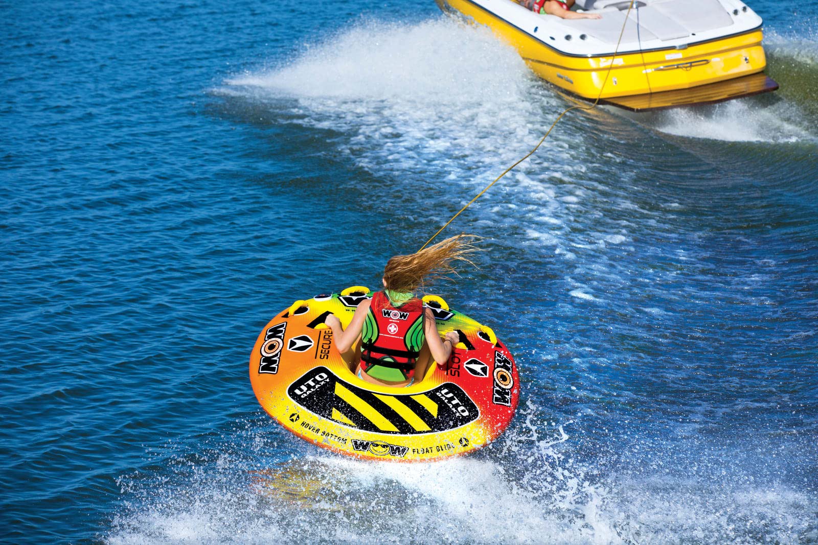 WOW Sports - UTO Galaxy Towable Tube for Boating - 1 to 2 Person Towable - Easy To Inflate - Great For Kids & Adults