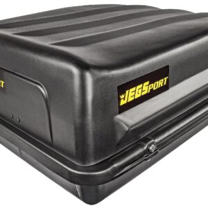 JEGS Rooftop Cargo Carrier for Car Storage - Large Roof Rack Cargo Carrier - Heavy Duty Weatherproof Storage - Made in USA - 18 Cubic Ft - 110 Lb Capacity - Aero Hard Shell Cargo Carrier