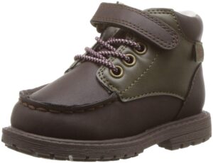 oshkosh b'gosh boys' haslett ankle boot, brown, 10 m us toddler