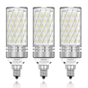 tsoco e12 led bulbs,16w led chandelier light bulbs,120 watt equivalent,6000k daylight white,1400lm,non-dimmable ceiling fan light bulbs,pack of 3 (daylight-16w)