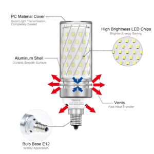 TSOCO E12 LED Bulbs,16W LED Chandelier Light Bulbs,120 Watt Equivalent,6000K Daylight White,1400LM,Non-Dimmable Ceiling Fan Light Bulbs,Pack of 3 (Daylight-16w)