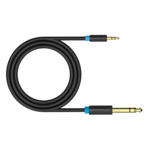 evnsix audio instrument cable - 10ft 1/8" male to 1/4" male aux jack trs stereo audio cable for iphone ipod guitar laptop amplifier microphone/24k 15u gold plated pvc infection molding shell