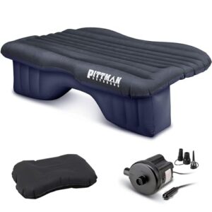 pittman outdoors airbedz inflatable pvc rear seat air mattress, black - mid-size fits jeeps, car, suv’s & mid-size trucks, comes with portable dc air pump