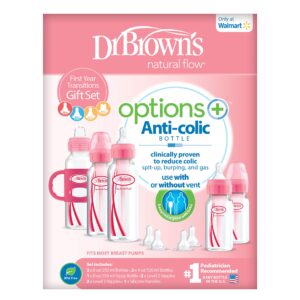 Dr. Brown's Baby First Year Transition Options Baby Bottles Gift Set, Pink