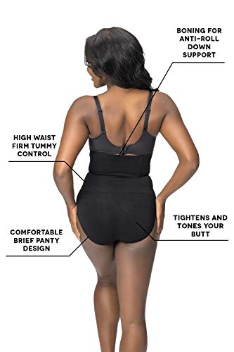 ROBERT MATTHEW Radiance Women's Shapewear High-Waist Brief (2XL, Black)