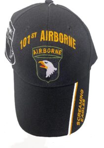 101st airborne div division screaming eagles licensed embroidered cap hat black