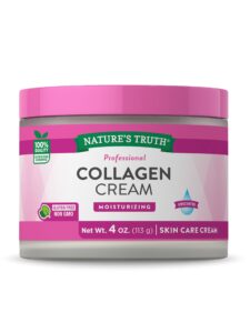 collagen cream | 4 oz | professional strength | paraben & sls free, gluten free | for face and body | by nature's truth