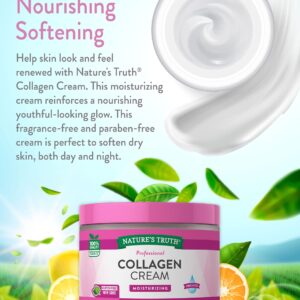 Collagen Cream | 4 oz | Professional Strength | Paraben & SLS Free, Gluten Free | For Face and Body | by Nature's Truth