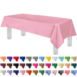 grandipity pink plastic table cloth disposable (6 pk) 54in x 108in plastic tablecloths for rectangle tables - premium party table cloths disposable for 6ft to 8ft rectangle tables