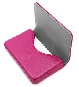 rfid blocking wallet - minimalist leather business credit card holder - rose