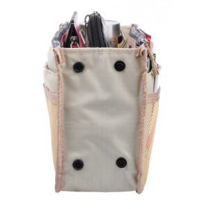 Vercord Updated Purse Handbag Organizer Insert Liner Bag in Bag 13 Pockets Milky Beige Medium