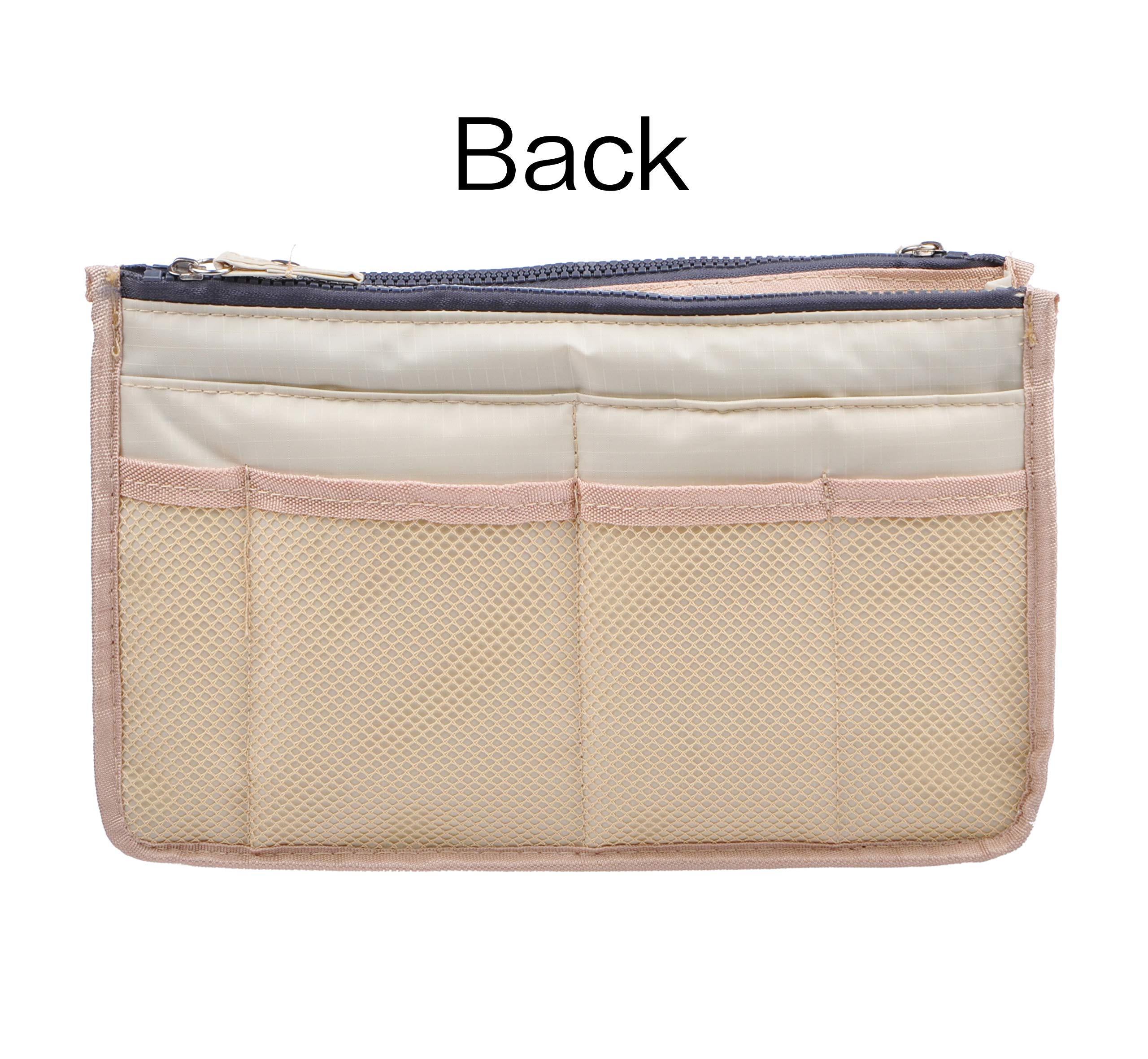 Vercord Updated Purse Handbag Organizer Insert Liner Bag in Bag 13 Pockets Milky Beige Medium