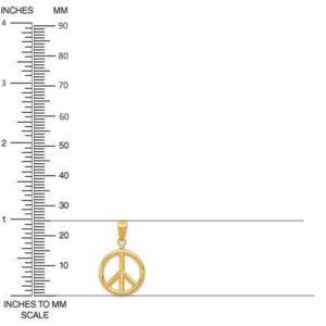 Diamond2Deal 14k Yellow Gold 3D Polished Peace Sign Charm Fine Jewelry for Women