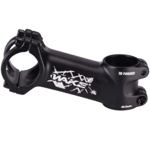 wake mtb stem 31.8 90mm 17 degree bike stem mountain bike stem short handlebar stem for most bicycle, road bike, mtb, bmx, fixie gear, cycling (aluminum alloy, lightweight, black)