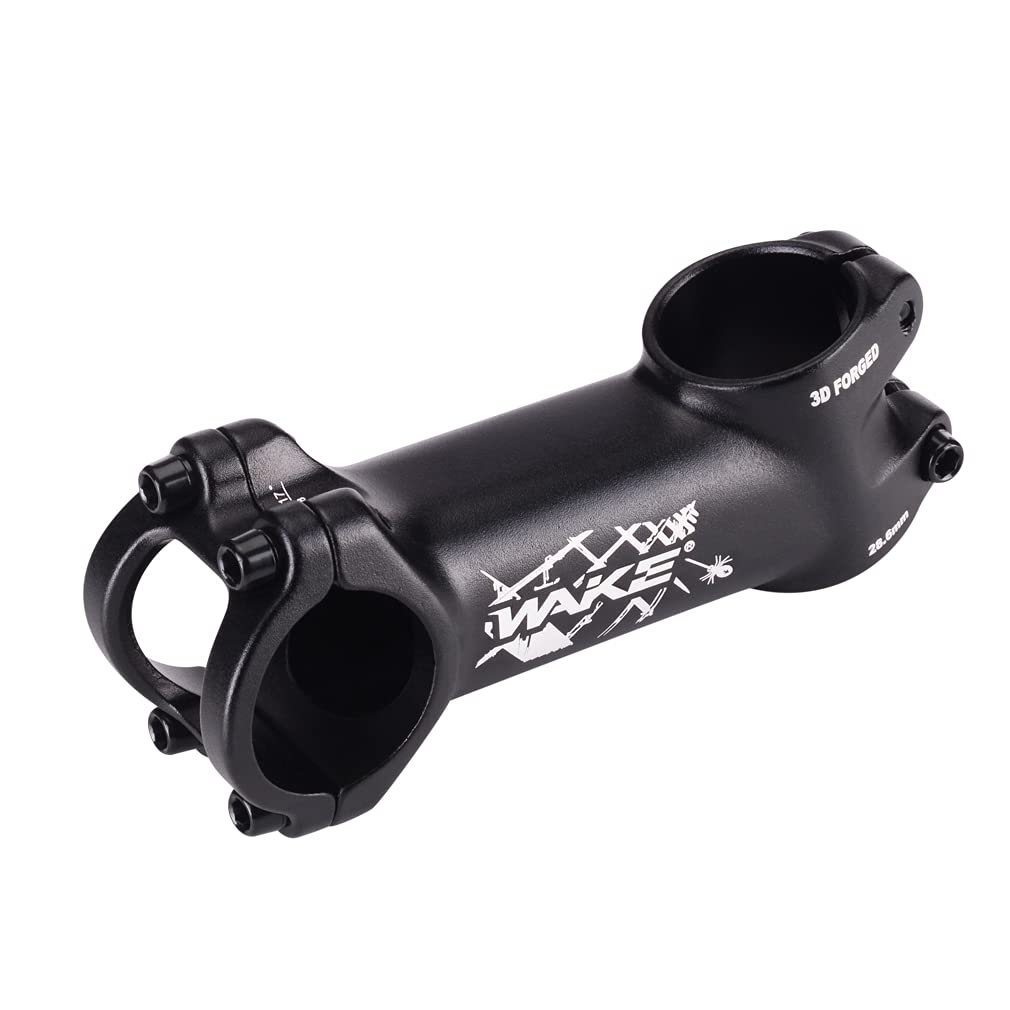 WAKE MTB Stem 31.8 90mm 17 Degree Bike Stem Mountain Bike Stem Short Handlebar Stem for Most Bicycle, Road Bike, MTB, BMX, Fixie Gear, Cycling (Aluminum Alloy, Lightweight, Black)