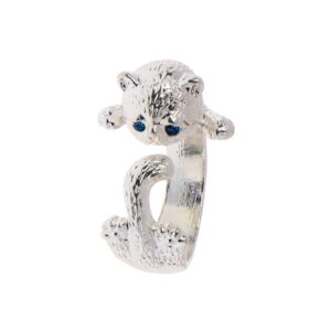 ginger lyne collection cute fluffy grumpy cat wrap ring