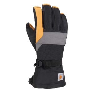 carhartt mens pipeline 2018 cold weather gloves, black/dark grey/barley, large us