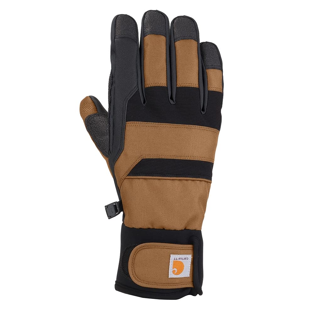 Carhartt mens Flexer Cold Weather Gloves, Brown/Black, Large US