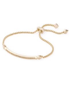 kendra scott ott adjustable link chain bracelet for women, fashion jewelry, 14k gold-plated