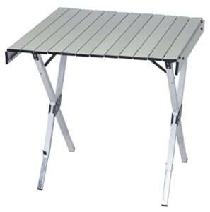 rio brands gear compact expandable outdoor and camping aluminum roll-top heat dissipating picnic table, silver, 2 in 1