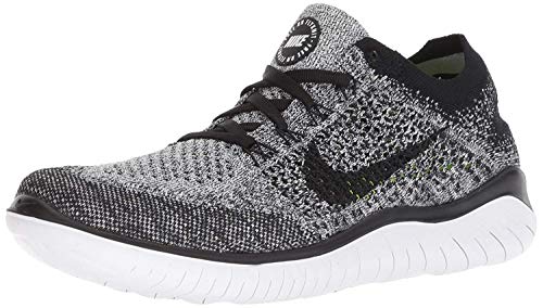 Nike Women's Free RN Flyknit 2018 White Black 942839-101 (8.5)