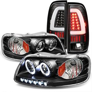 akkon - for 1997-03 ford f-150 | 2004 f150 heritage| 1997-99 f-250 light duty black led headlights & tail lights