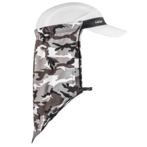 halo headbands sun shield sweatband with neck & ear cover, camo grey