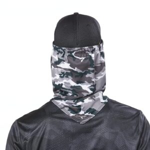 Halo Headbands Sun Shield Sweatband with Neck & Ear Cover, Camo Grey