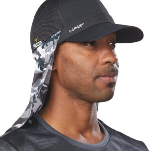 Halo Headbands Sun Shield Sweatband with Neck & Ear Cover, Camo Grey