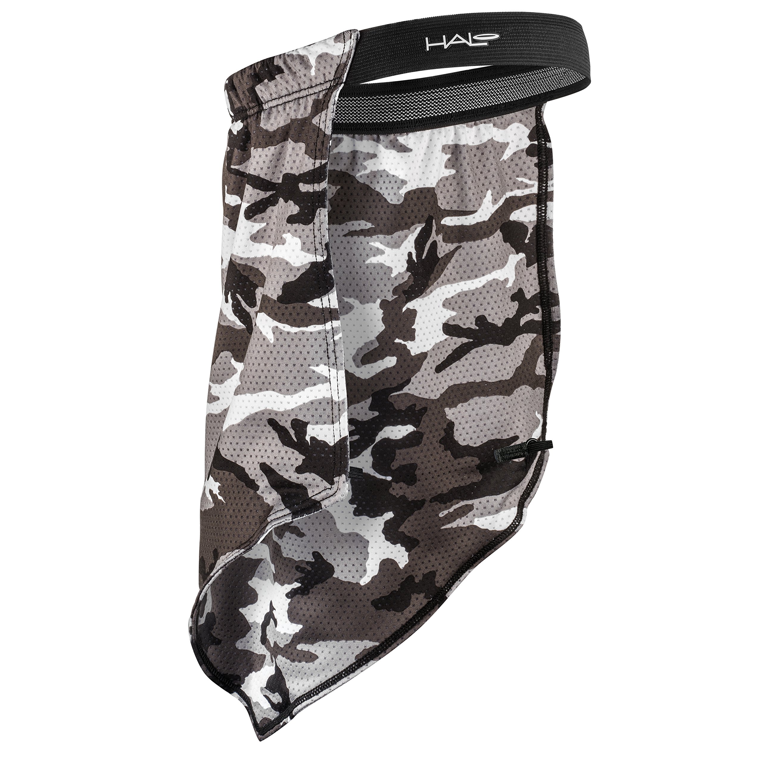 Halo Headbands Sun Shield Sweatband with Neck & Ear Cover, Camo Grey