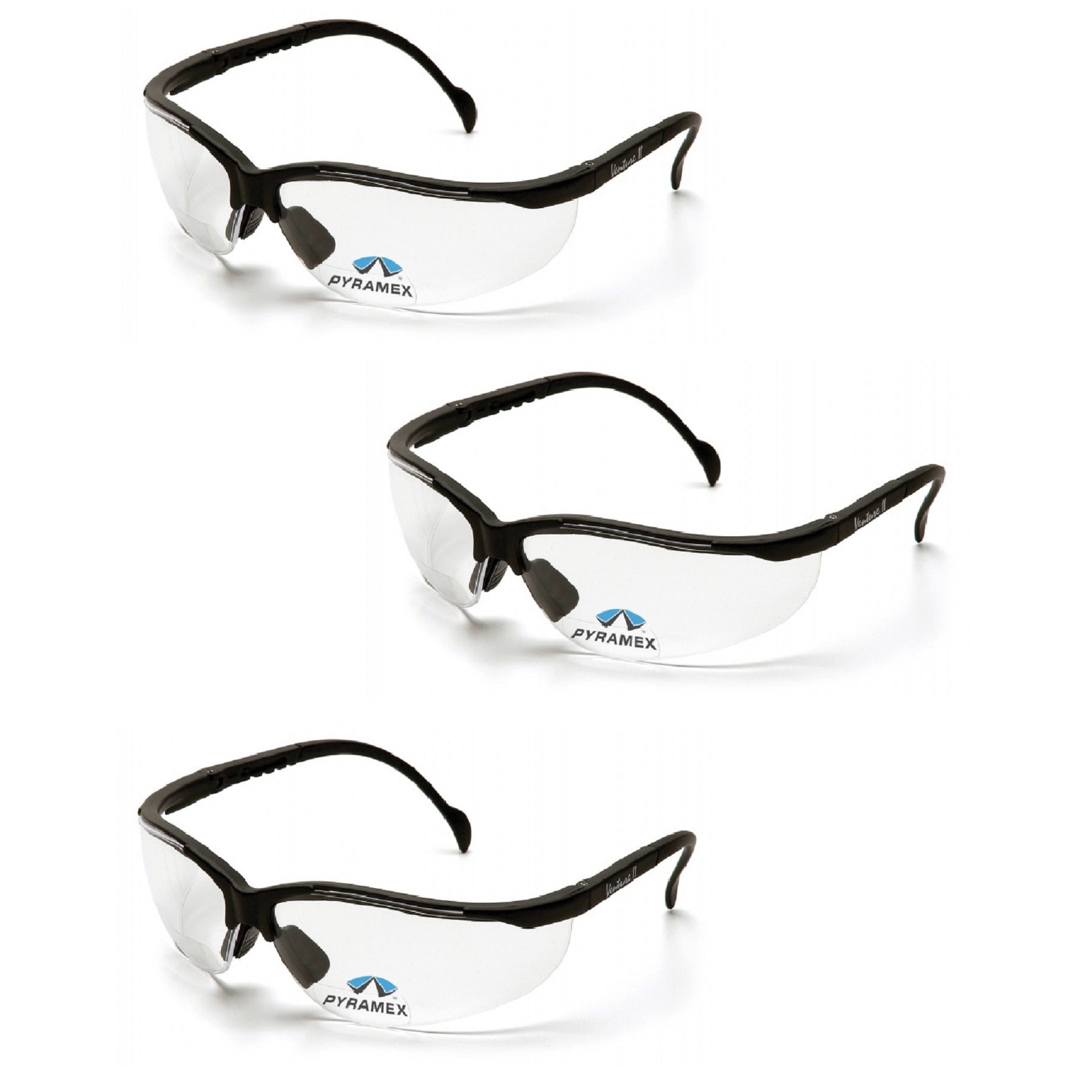 Safety Glasses,Blk/Clr,Rx2.5