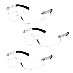 pyramex ztek bifocal reader safety glasses with clear lens s2510r25 (3 pair) (+2.5 lens)