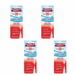 mucinex sinus-max nasal spray clear & cool, 0.75 oz (pack of 4) packaging may vary