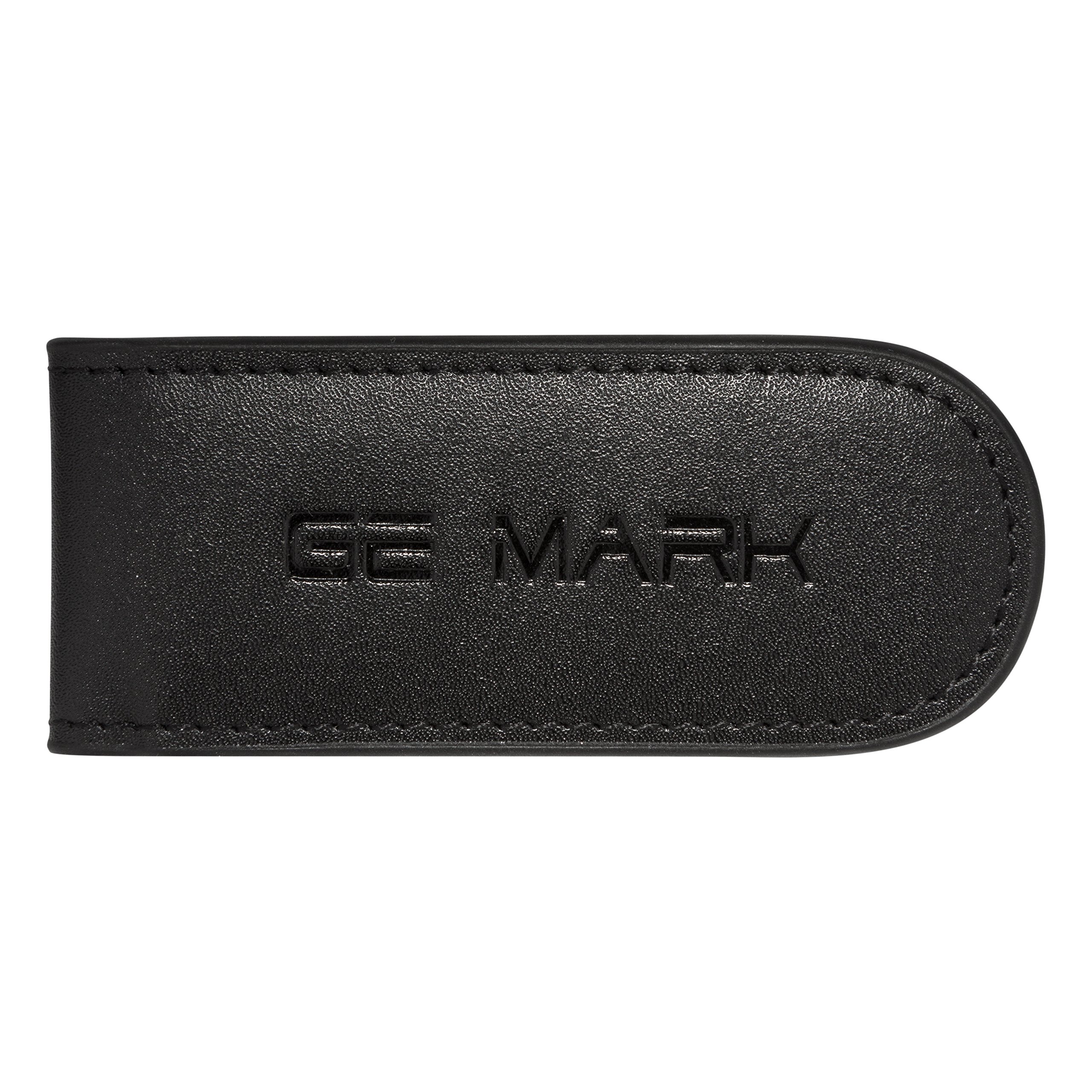 GE MARK Leather Money Clip - Strong Magnets Holds 30 banknotes - for Men - Cash & Card - Gift Box(black)